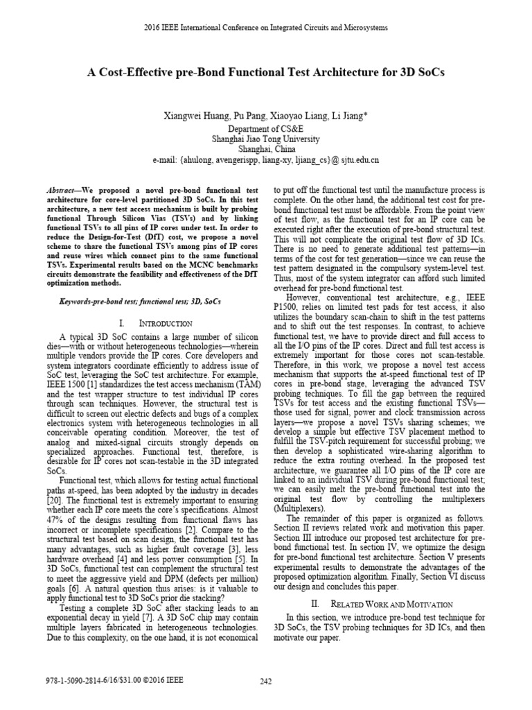 Prebondtest 3D SoC Huang2016 | PDF | System On A Chip | Vertex (Graph ...