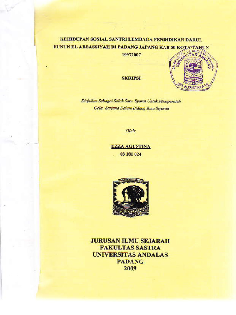 Agustina Ezza-Kehidupan Santri Lembaga Pendidikan Darul Funun | PDF