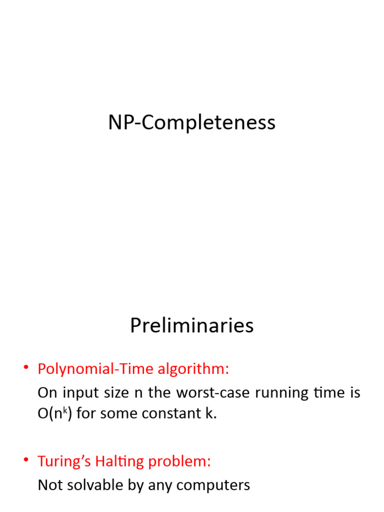 Understanding NP-Completeness Concepts | PDF | Time Complexity ...