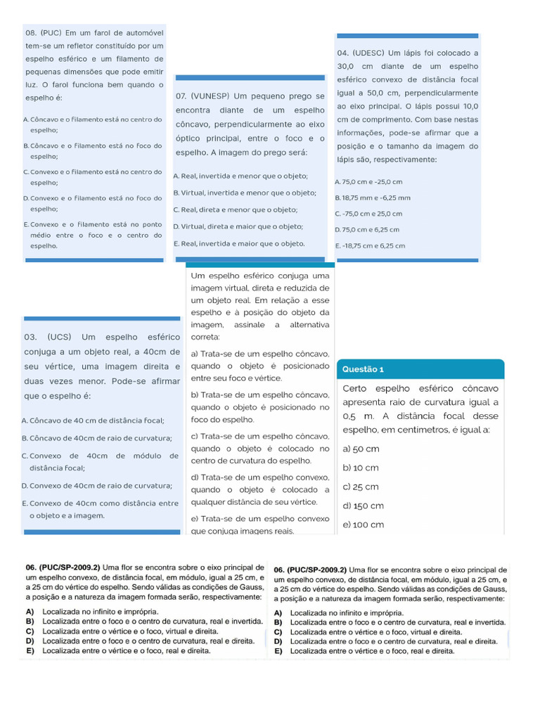 c23 Lista Exerc Esp Esf | PDF