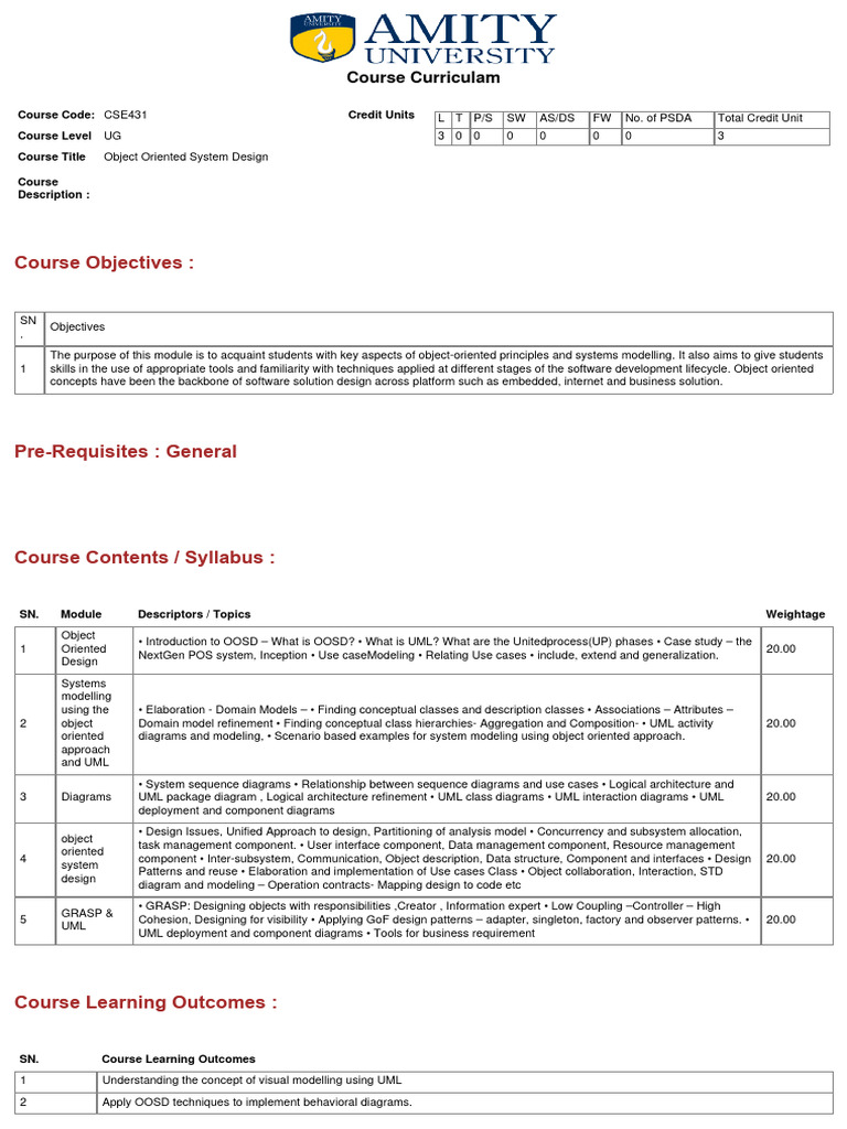 Object Oriented System Design | PDF | Unified Modeling Language | System
