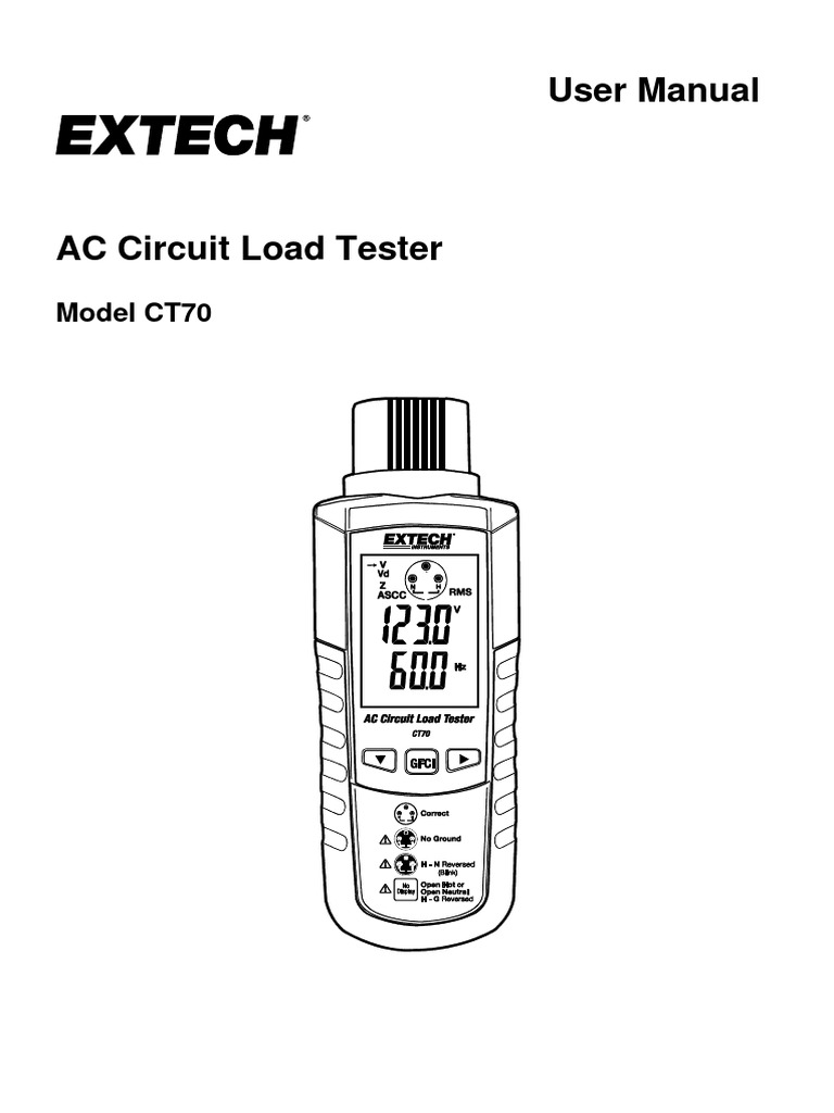 Extech Meter CT70 UM US | PDF | Electrical Impedance | Alternating Current