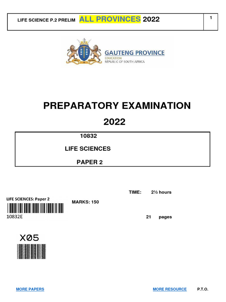 2022 Life Sciences Paper 2 Exam Guide | PDF | Genotype | Meiosis