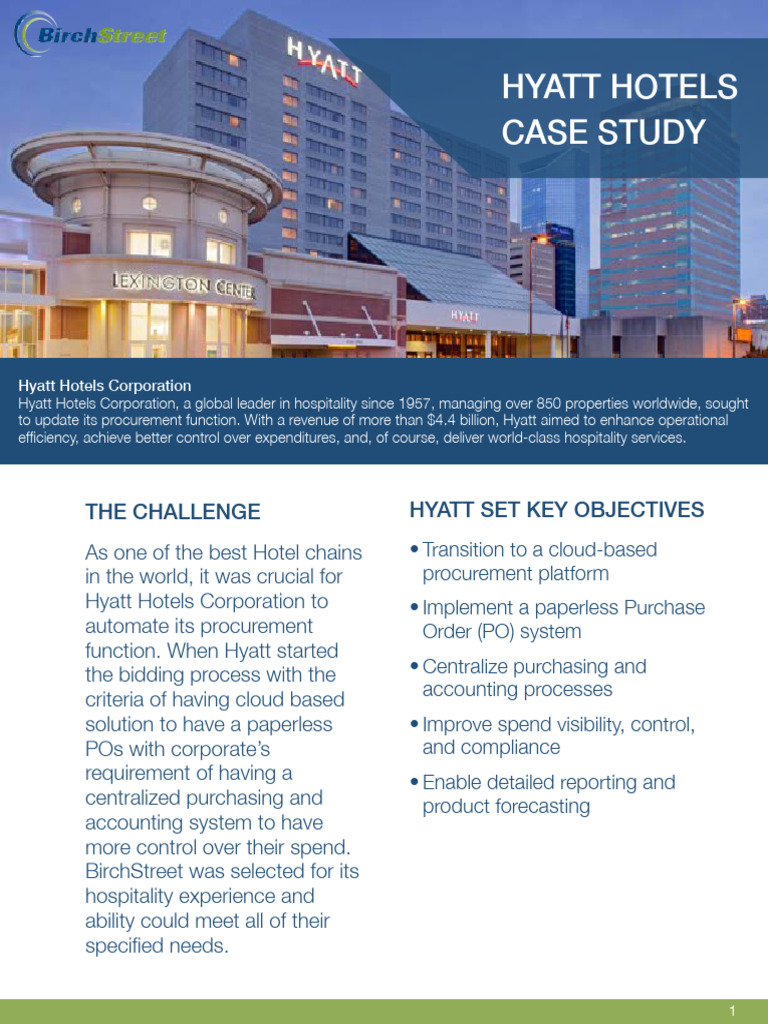 BSS Case Study Hyatt Hotels MASTER | PDF | Procurement | Accounts Payable