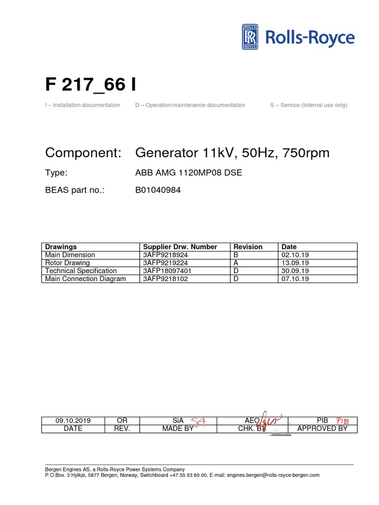 Generator Datasheet | PDF | Transformer | Electric Motor