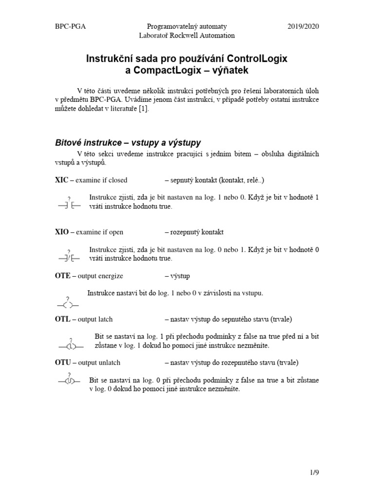 Instrukcni Soubor Logix | PDF