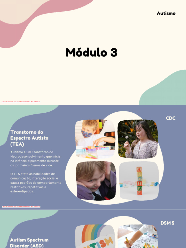 Curso Capacitacao e Aprimoramento em ABA Modulo3 | PDF | Espectro do autismo | Especialidades ...