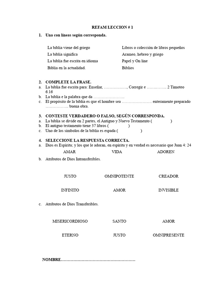Preguntas Sobre Refam | PDF