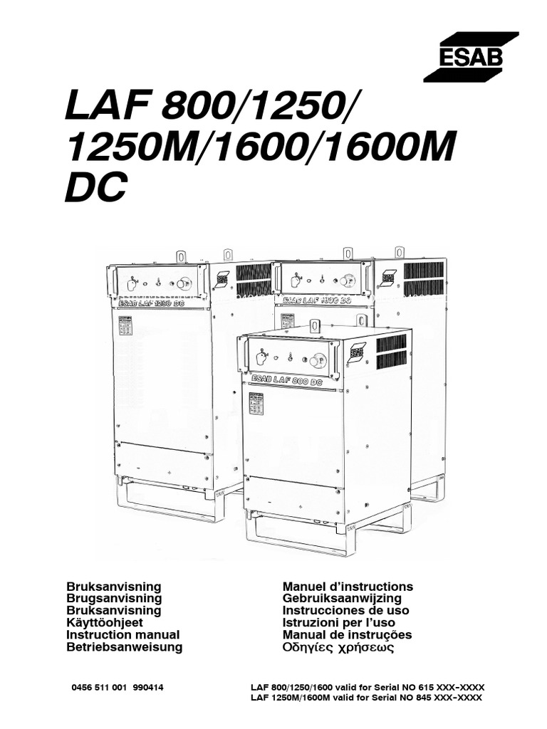 Laf 800/1250/ 1250M/1600/1600M DC | PDF
