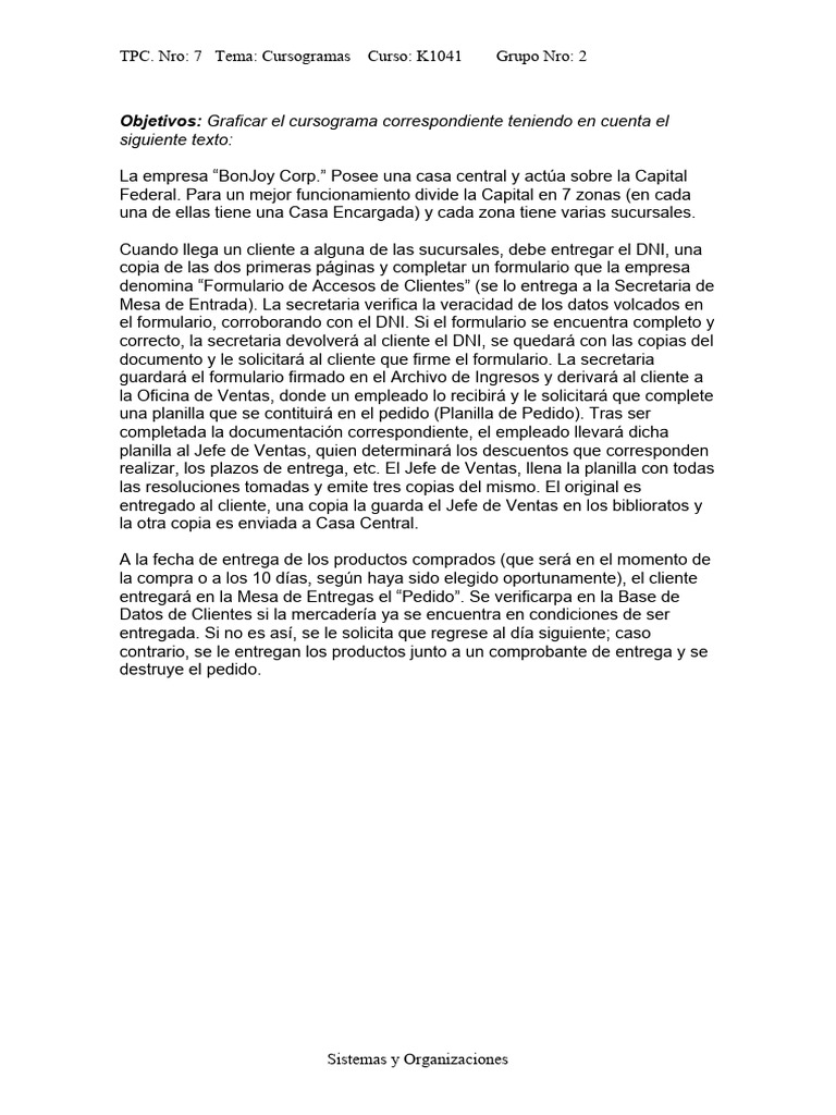 Cursograma Bonjoy Corp | PDF