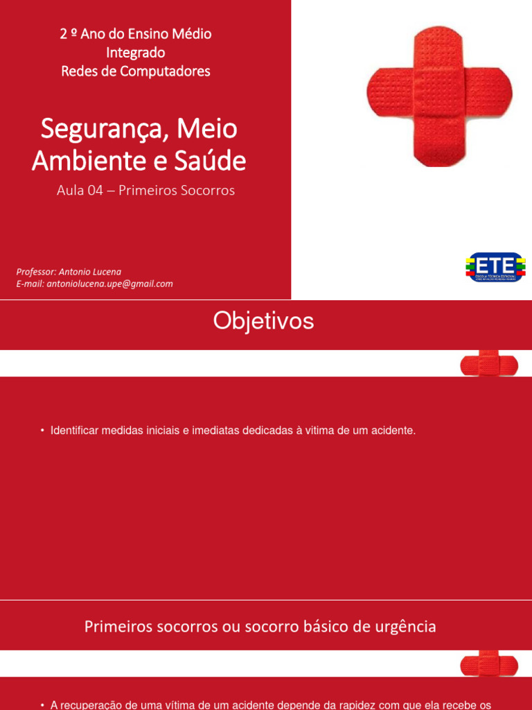 Aula 04 - Primeiros Socorros | PDF | Queimadura | Primeiros socorros