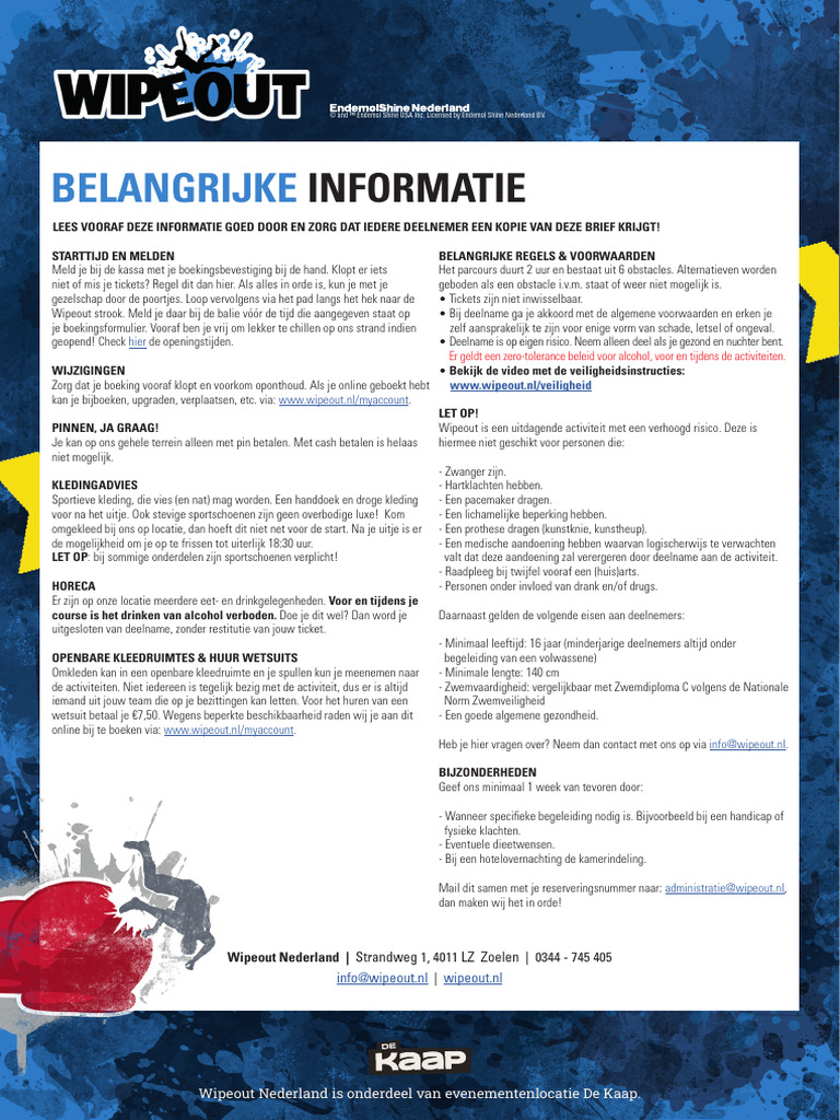 Wipeout Informatie | PDF