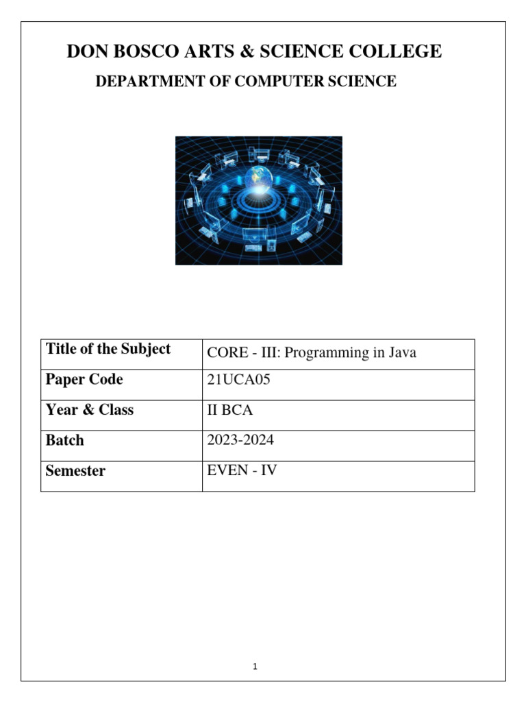 Ii Bca Java | PDF | Object Oriented Programming | Java (Programming ... Ii Bca Java | PDF | Object Oriented Programming | Java (Programming ...