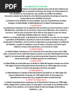 Edades de la Historia: Resumen y Características | PDF | Historia antigua