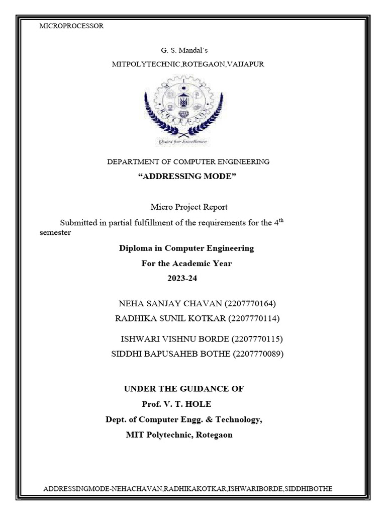 Mic Micro Project (1) .Docx - N | PDF | Central Processing Unit | Computing