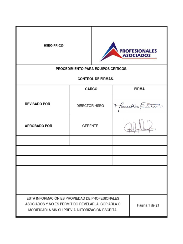 HSEQ-PR-020 - Procedimiento para Equipos Criticos | PDF | Cuerda ... HSEQ-PR-020 - Procedimiento para Equipos Criticos | PDF | Cuerda ...