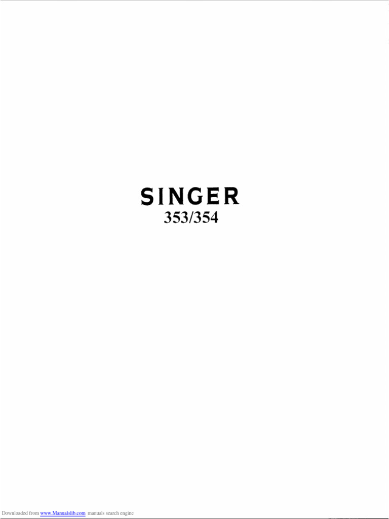 Singer 354 User Manual | PDF