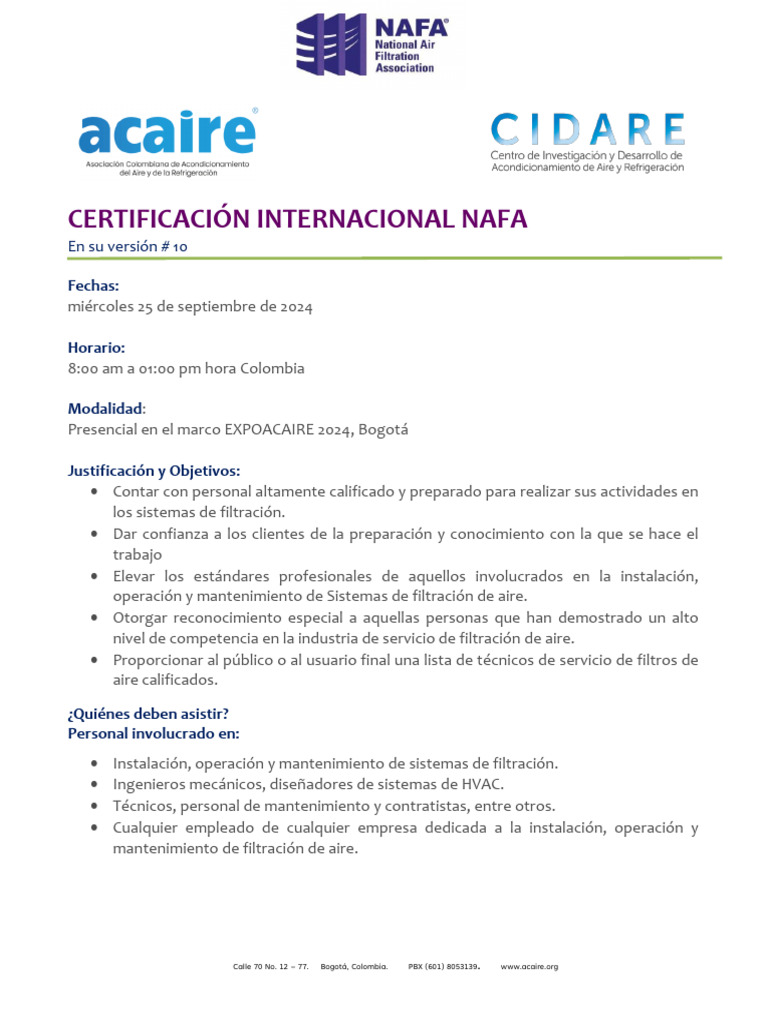 Certificacion NAFA | PDF | Colombia