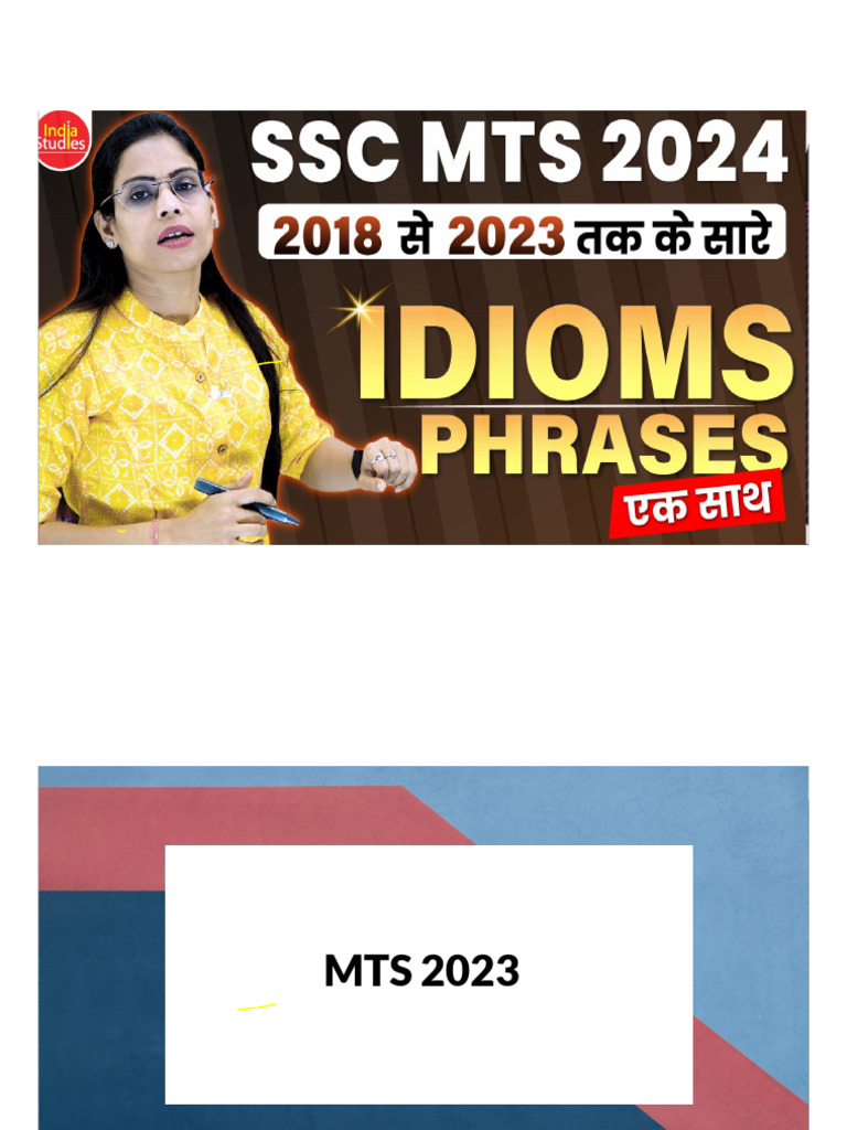 Mts Idioms Pyqs | PDF