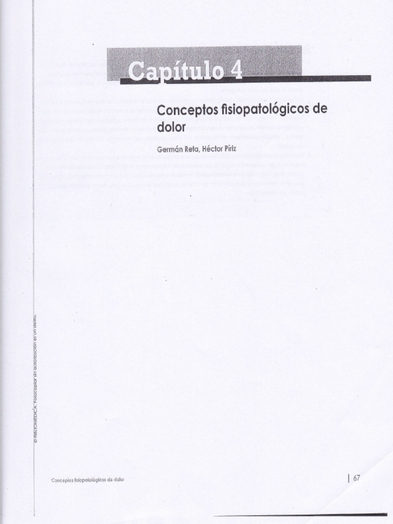 Capitulo 4 - Conceptos Fisiopatológicos Del Dolor | PDF | Dolor | Sistema nervioso