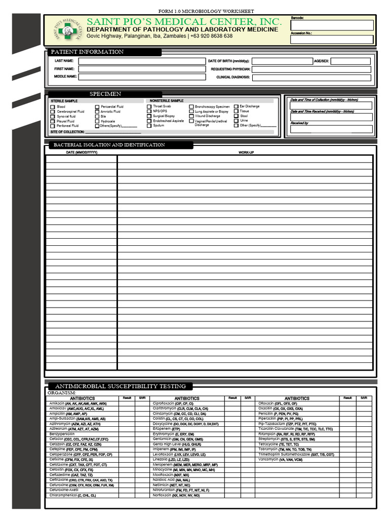 Micro Worksheet | PDF | Clinical Medicine | Antibiotics