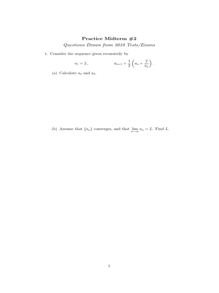 2010 Midterm 2 | PDF | Power Series | Functions And Mappings