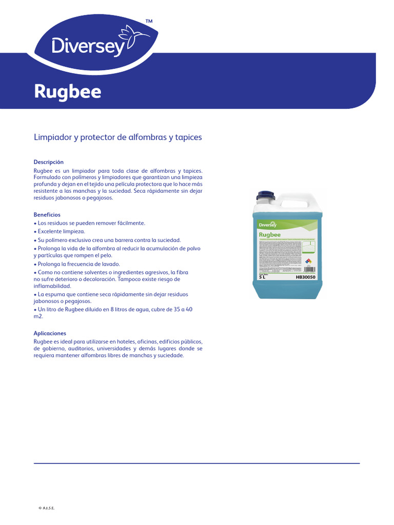 Limpiador Rugbee para Alfombras y Tapices | PDF | Mueble