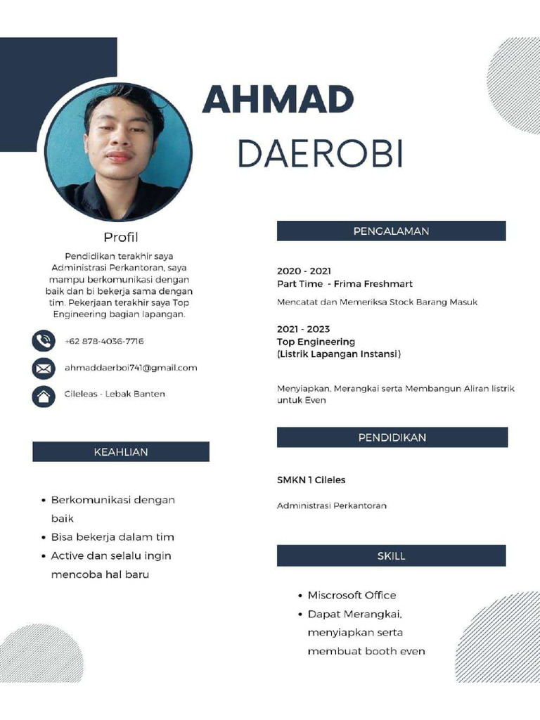 Form CV AHMAD DAEROBI | PDF