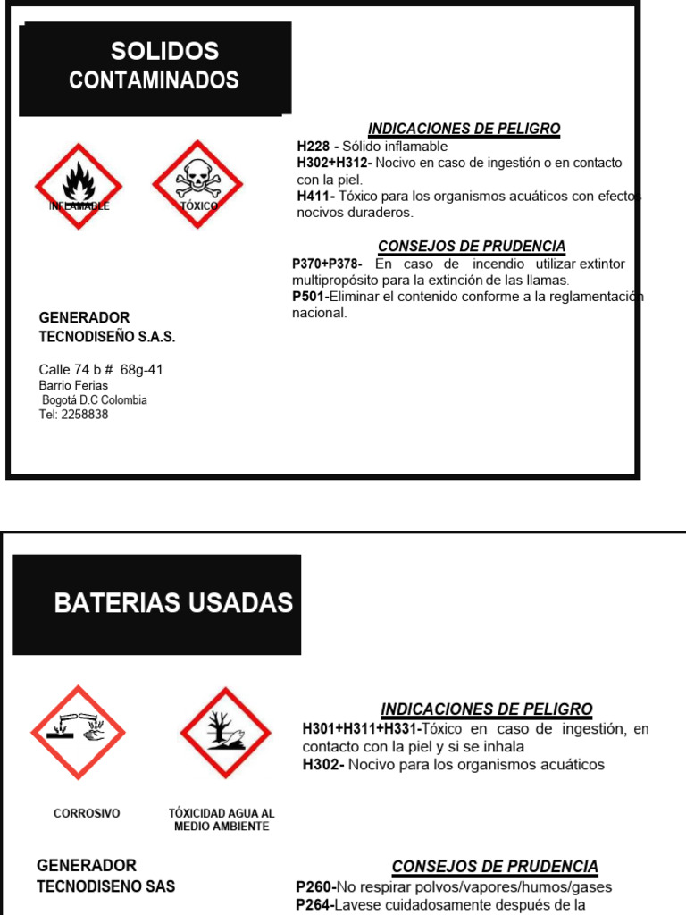 Rotulos Sga | PDF | Contaminación | Química