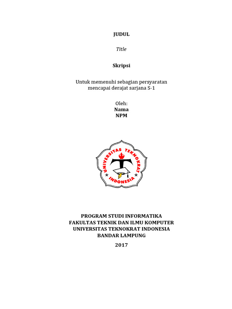 Template Draft Skripsi Untuk Pembimbing | PDF | Komputer