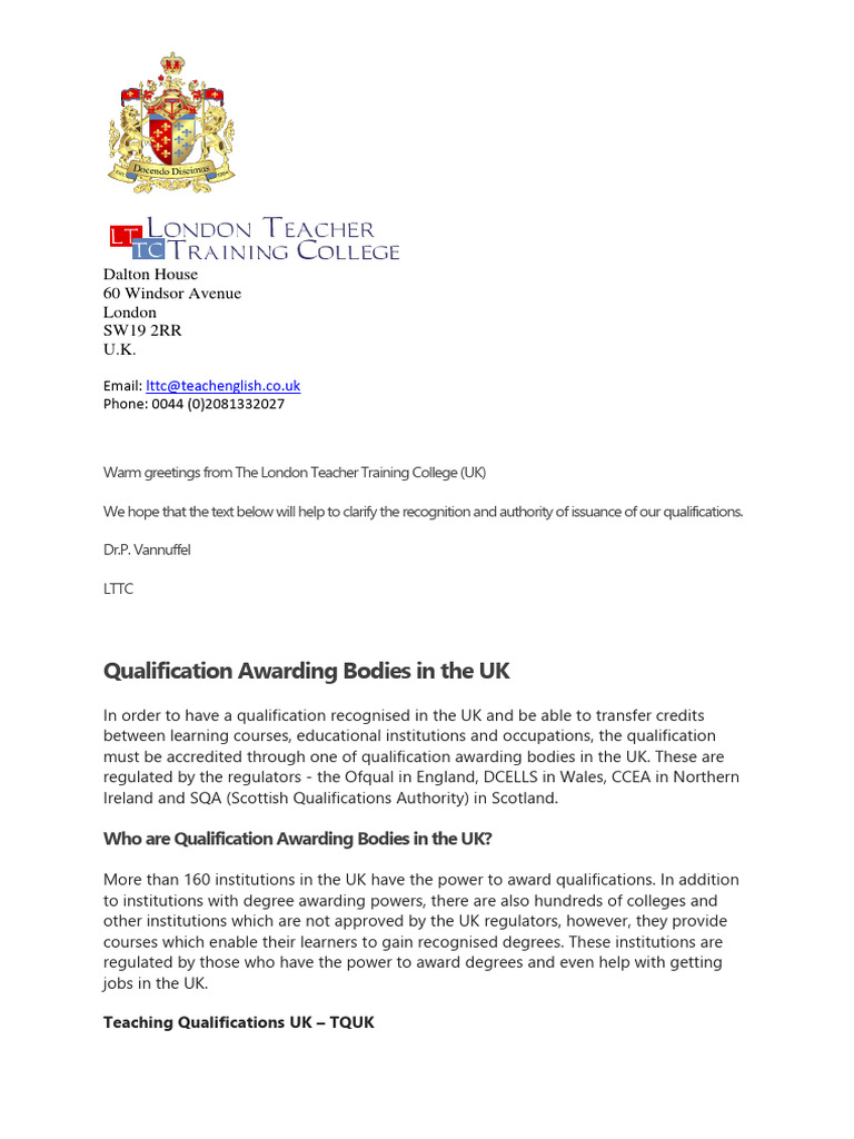 Qualification Awarding Bodies in The UK | PDF | Academic Degree ...