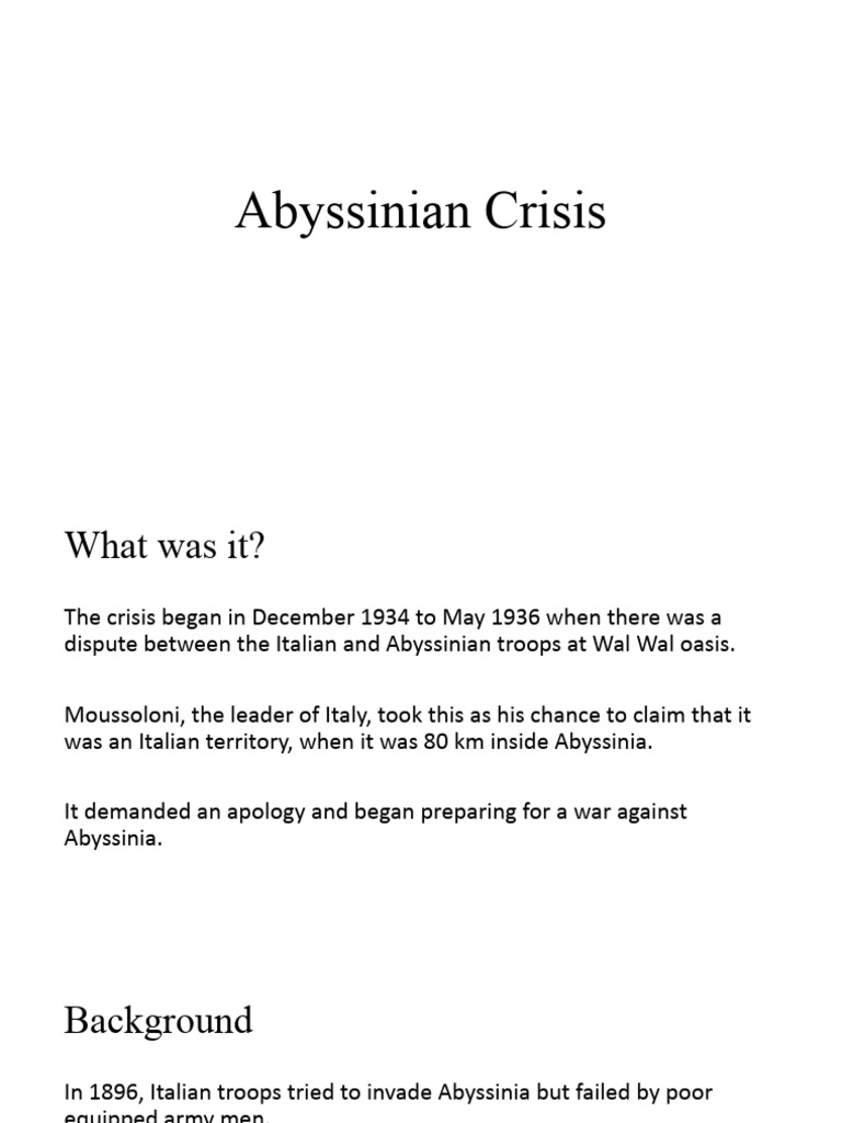 Abyssinian Crisis | PDF | Travel