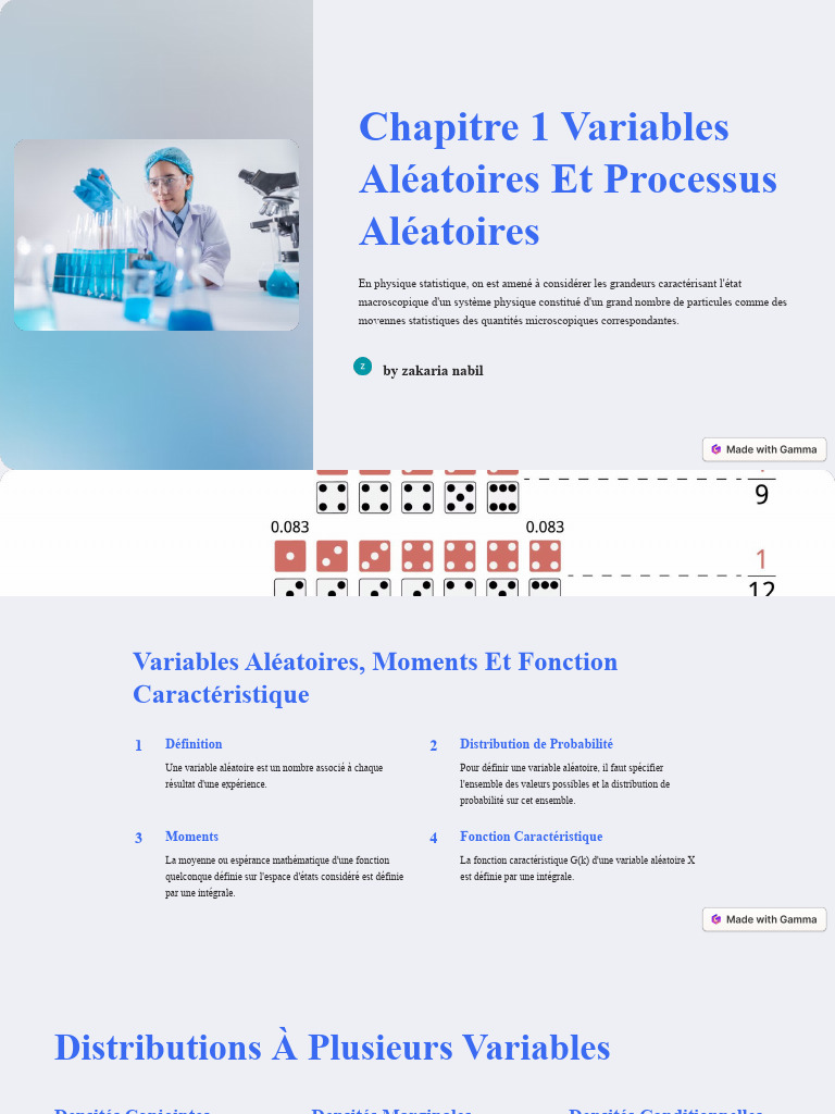 Chapitre 1 Variables Aleatoires Et Processus Aleatoires | PDF | Loi de probabilité | Variable ...