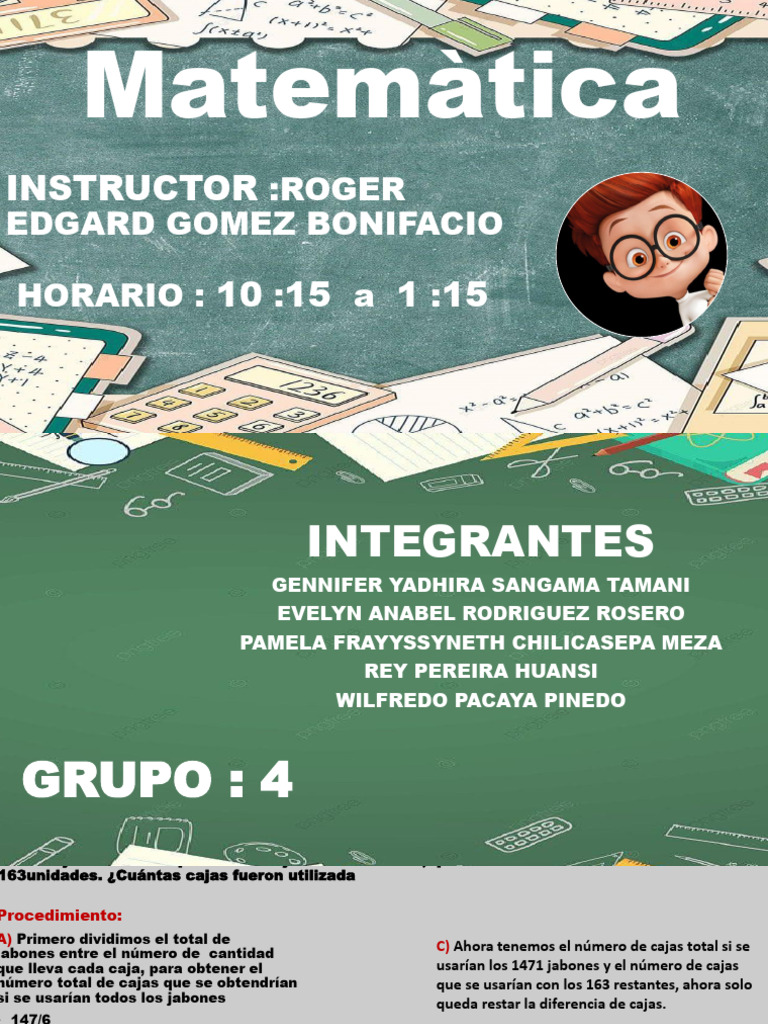 Trabajo Grupal de Matematica Grupo 4 | PDF | Aritmética | Matemática Elemental