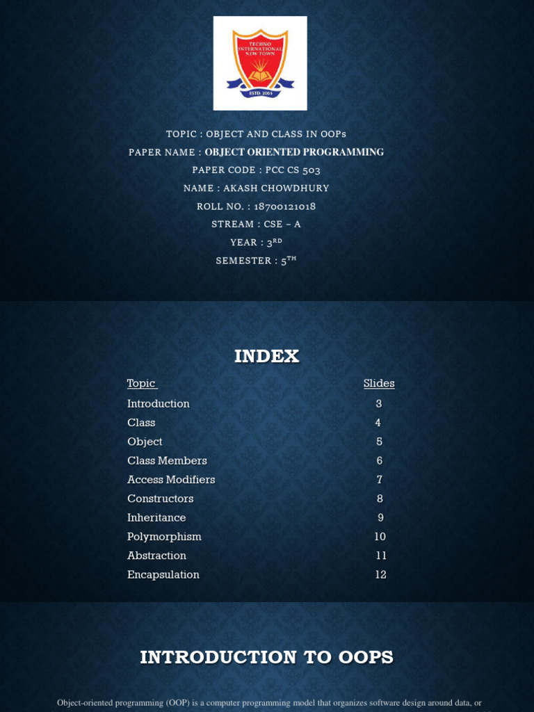 AKASH CHOWDHURY - Oops | PDF | Method (Computer Programming) | Class (Computer Programming)