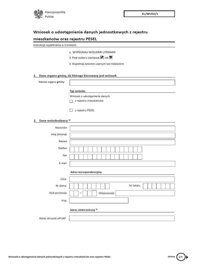 PESEL Dane Jednostkowe | PDF