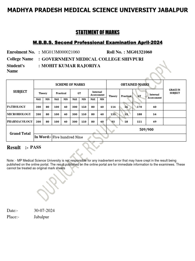 MPMSU MBBS SecondtProf New | PDF