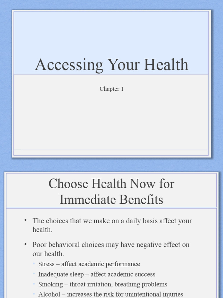 Chapter 1 - Accessing Your Health | PDF | Behavior | Chronic Condition