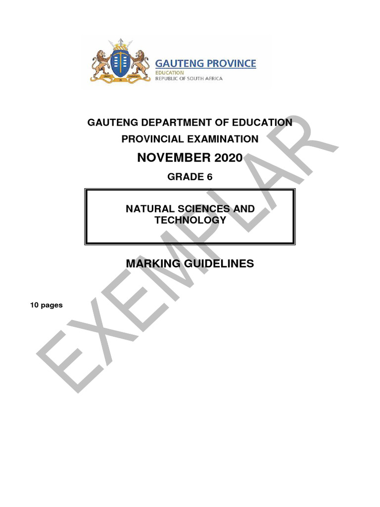 Grade 6 Natural Sciences Exam Guidelines | PDF | Solubility | Water