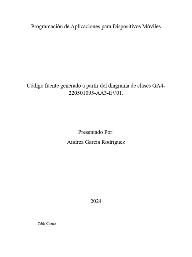 Código Fuente Generado A Partir Del Diagrama de Clases GA4-220501095-AA3-EV01 | PDF | Computer ...