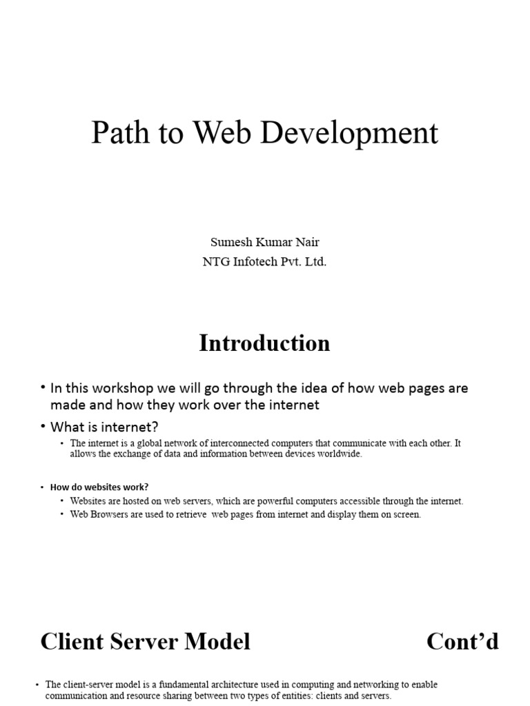 Path To Web Development | PDF | Html | Client–Server Model