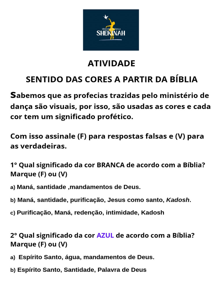 Significado das Cores na Bíblia | PDF | Bíblia | Pecado