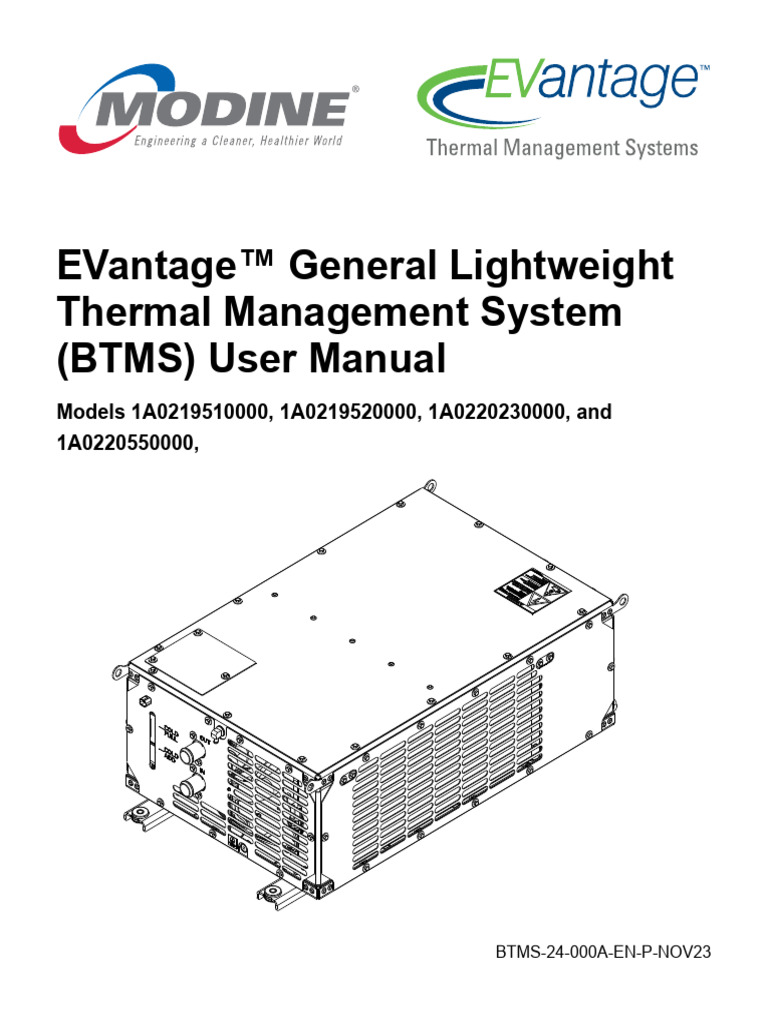 EVantage™ BTMS User Manual Guide | PDF | Electrical Connector | High ...