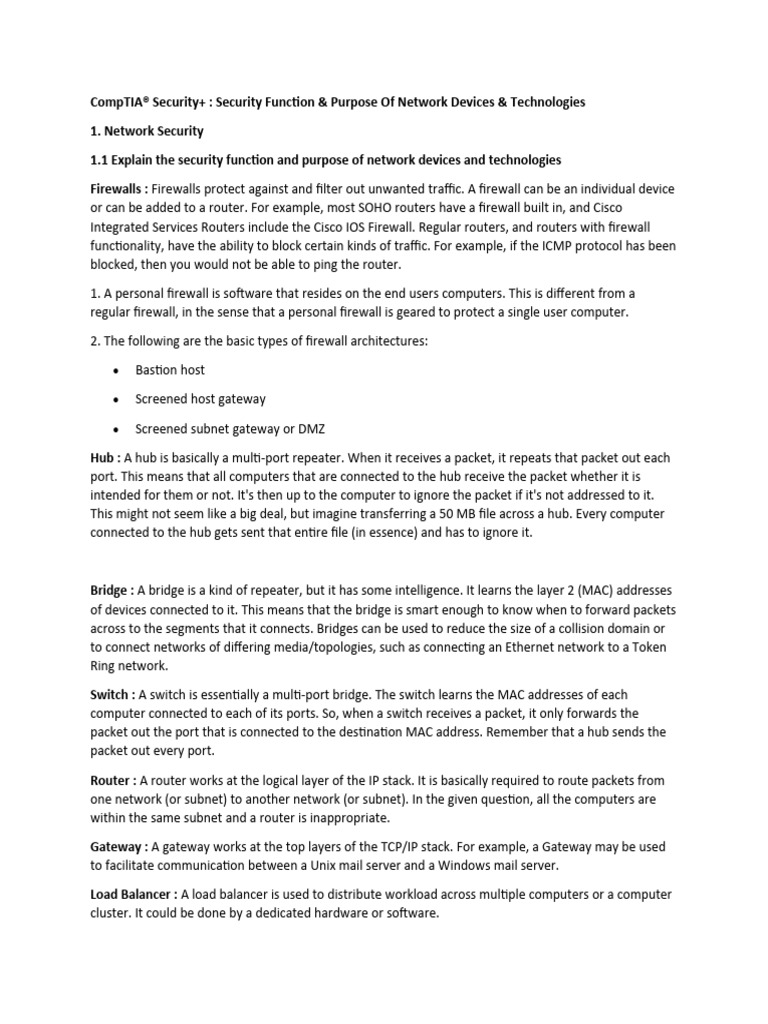 CompTIA® Security+ Exam Cram Notes | PDF | Computer Network | Denial Of ...