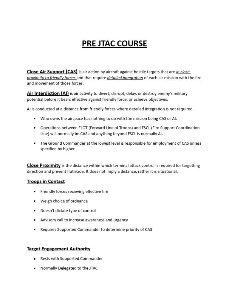 JTAC Notes Updated | PDF | Close Air Support | Military Technology