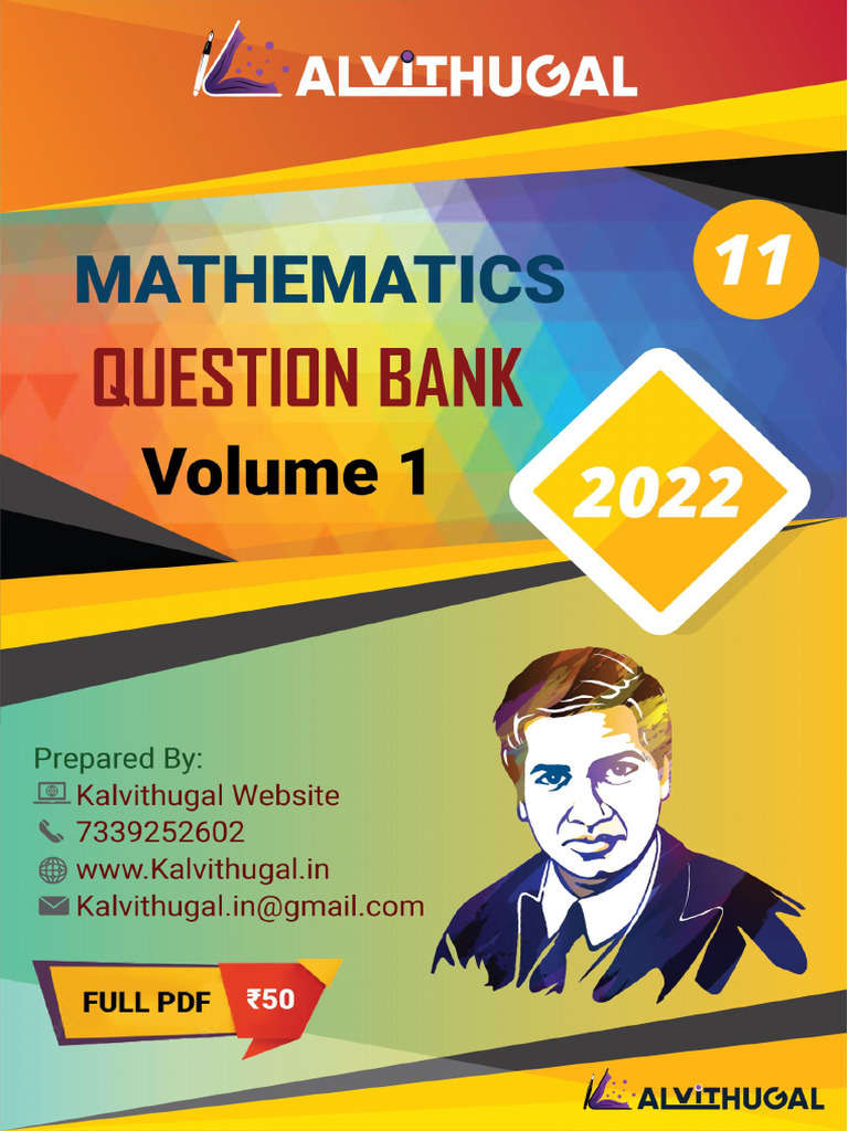 KALVITHUGAL - 11TH MATHS Vol 1 EXERCISE QB 2022-23 | PDF | Quadratic Equation | Zero Of A Function