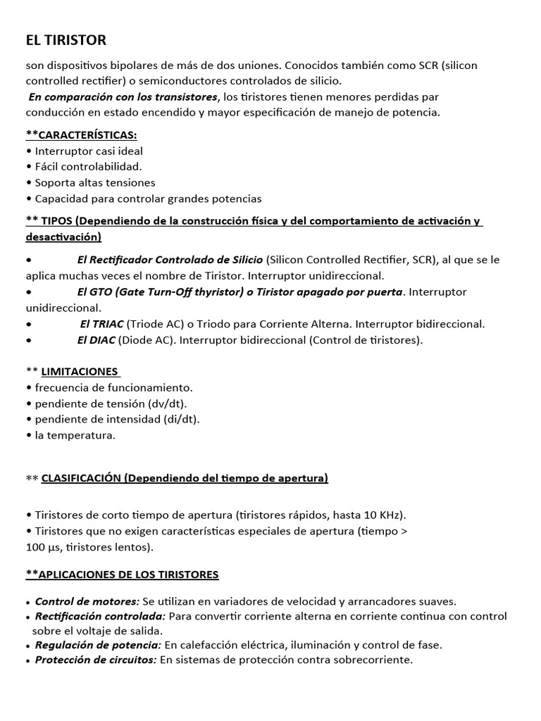 El Tiristor Preguntas de Examen | PDF | Transformador | Inductor