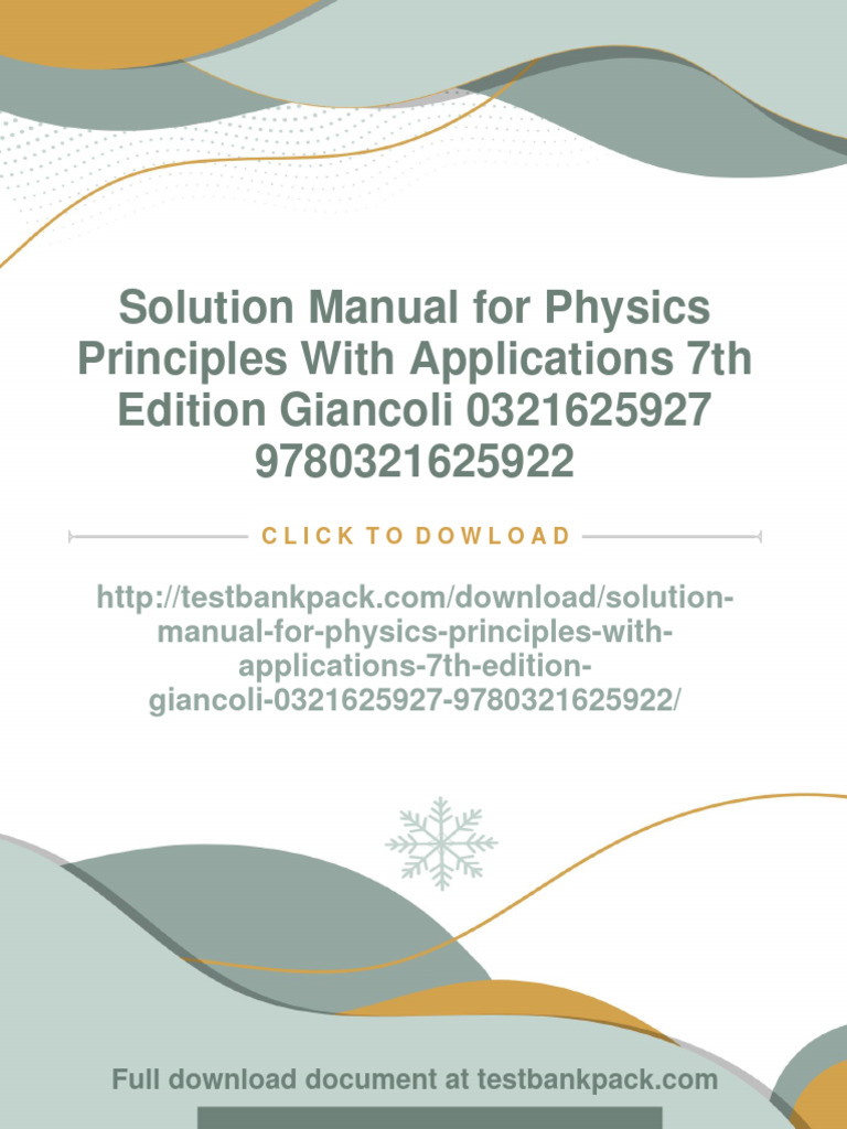 Immediate Download Solution Manual For Physics Principles With Applications 7th Edition Giancoli ...