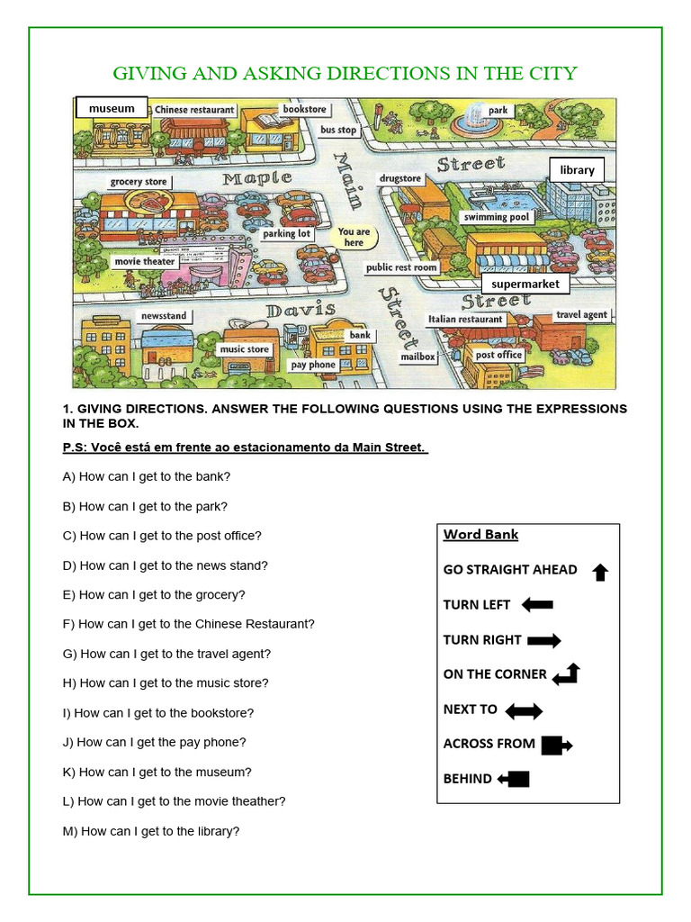 Giving and Asking Directions in The City | PDF | Art