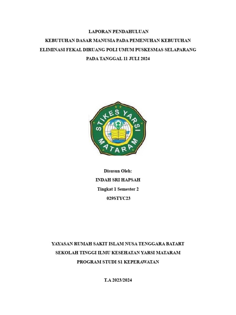 Laporan Indah Hapsah | PDF | Kesehatan Holistik